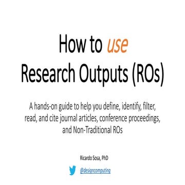 How to use "research outputs" | PPT