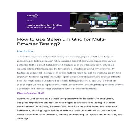 How To Use Selenium Grid For Multi Browser Testing Pdf