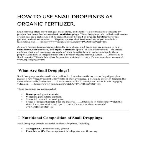 HOW TO USE SNAIL DROPPINGS AS ORGANIC FERTILIZER..docx