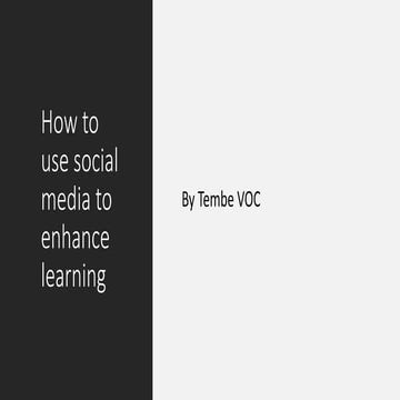 How to use social media to enhance learning | PPT