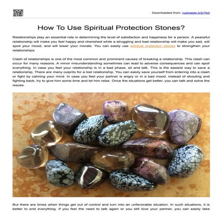 How to use spiritual protection stones? | PDF