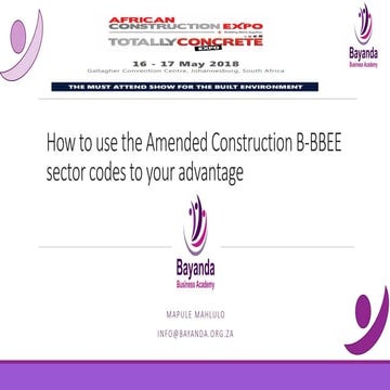 How to use the amended b bbee construction sector codes to your ...