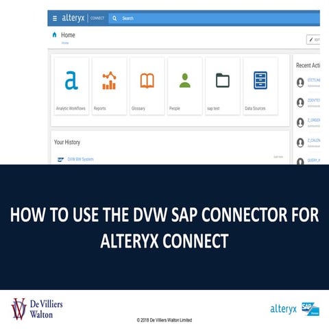How to use the SAP Connector for Alteryx Connect | PDF