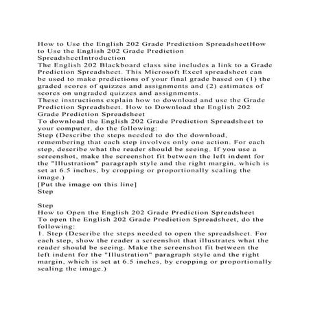 How to Use the English 202 Grade Prediction SpreadsheetHow to Use .docx