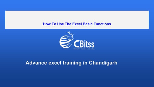 How To Use The Excel Basic Functions Ppt 0741