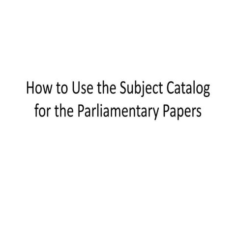 How to use the subject catalog for the | PPTX