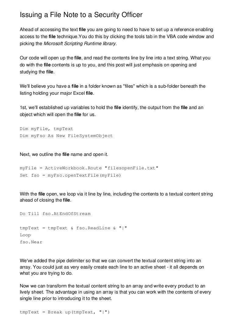 Issuing a File Note to a Security Officer