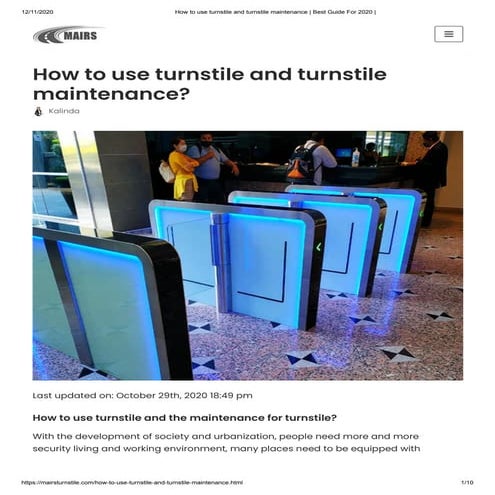 How to use turnstile and turnstile maintenance best guide for 2020 | PDF