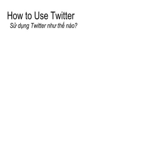 How To Use Twitter | PPT