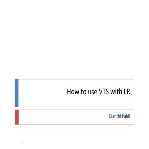 How to use VTS with loadrunner | PPT