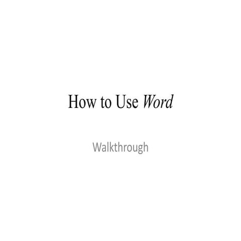 How to use word | PPT