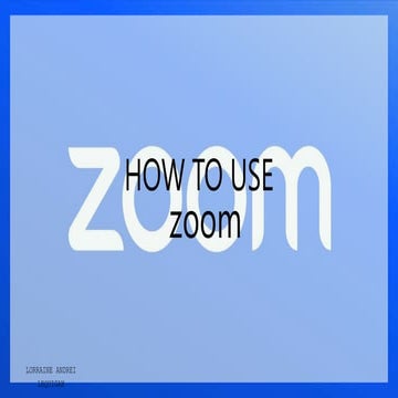 Intro to zoom | PPTX