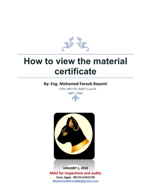 How to view the material certificate part 1 | PDF