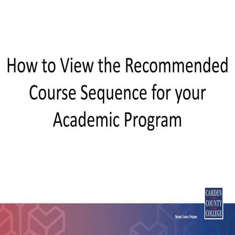 How to view the recommended course sequence for your academic program | PPT