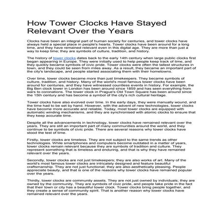 How Tower Clocks Have Stayed Relevant Over the Years.pdf