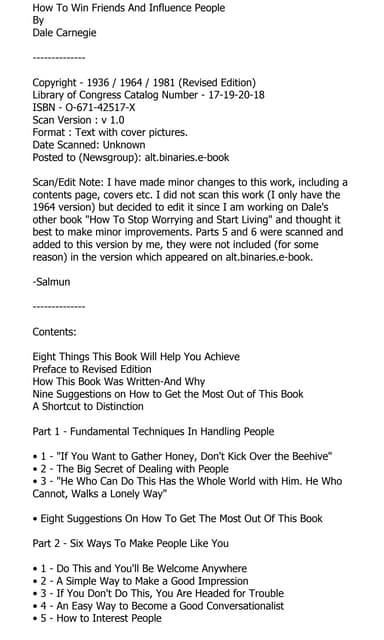 How to win friends and influence people | PPTX | Dating | Family and ...