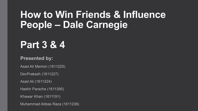 How to win friends and influence people | PPTX