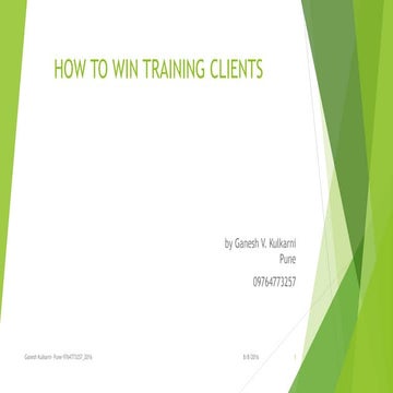 How to win training clients | PPT