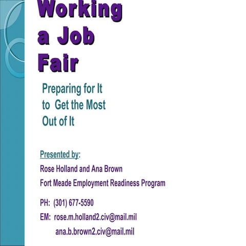 How to Work a Job Fair | PPT