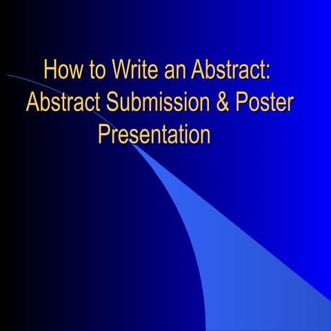 How to write a abstract | PPT
