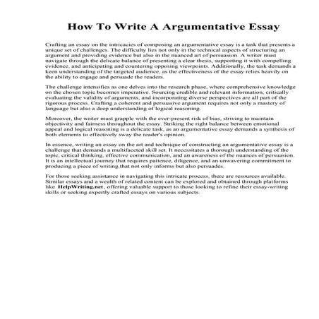 How To Write A Argumentative Essay.pdf