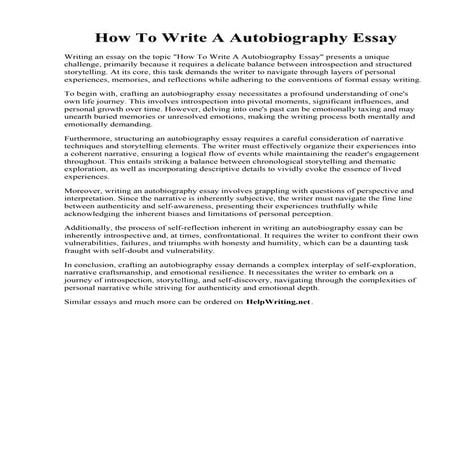 How To Write A Autobiography Essay.pdf