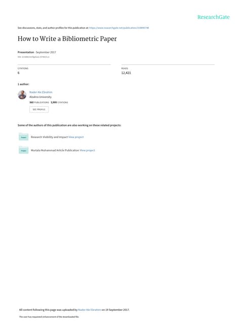 Bibliometrics and its application | PPTX