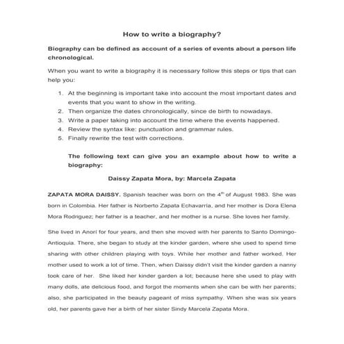 How to write a biography text | PDF