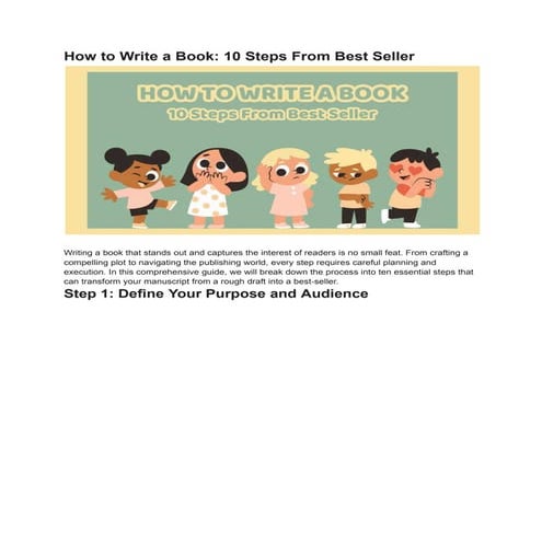 How to Write a Book 10 Steps From Best Seller | PDF | Screenwriting ...