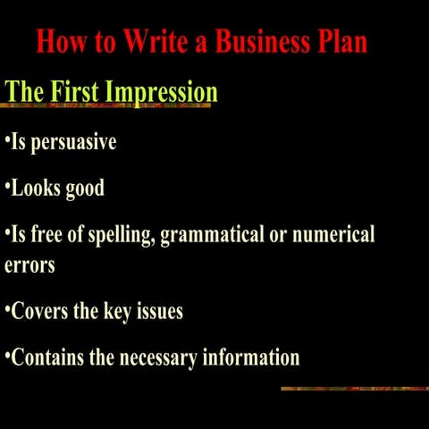 How to write a business plan | PPT