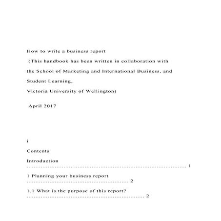 How to write a business report (This handbook has bee.docx