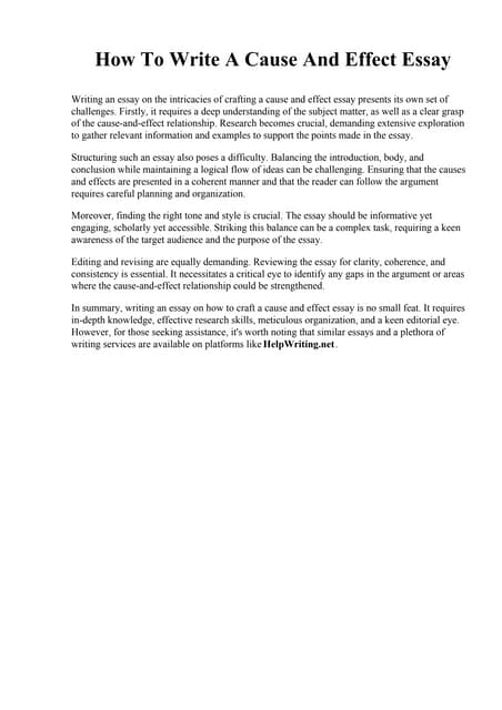 Outline For Cause And Effect Essay.pdf | Homework and Study | Education