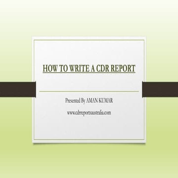 How to write a cdr | PPT
