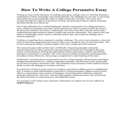 How To Write A College Persuasive Essay. College essay: Apa persuasive ...