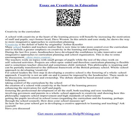 How To Write A Creative Essay | PDF