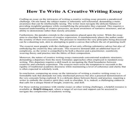 How To Write A Creative Writing Essay.pdf