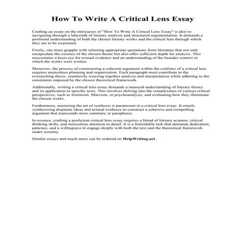How To Write A Critical Lens Essay.pdf