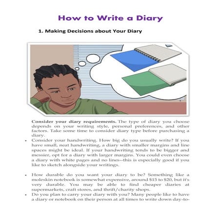 How to write a dairy | PDF