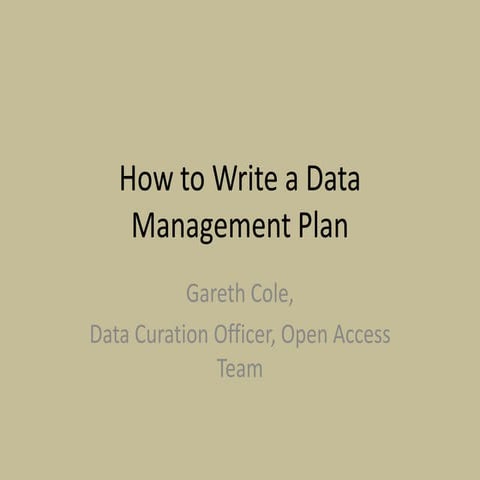 How to write a data management plan | PPT