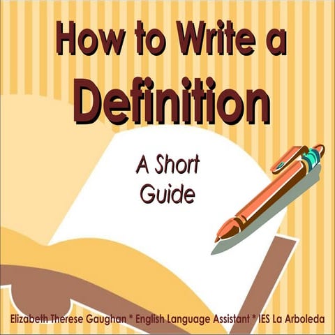 How To Write A Definition | PPT