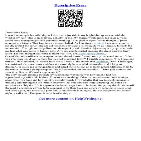 How To Write A Descriptive Essay | PDF