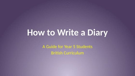 Writing a diary | PPT