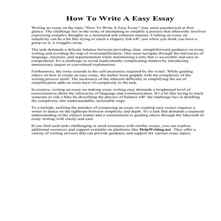How To Write A Easy Essay. 006 Essay Example Writing Topics With ...