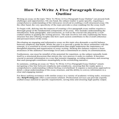 How To Write A Five Paragraph Essay Outline.pdf