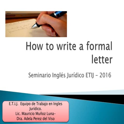 How to write a formal letter | PPTX