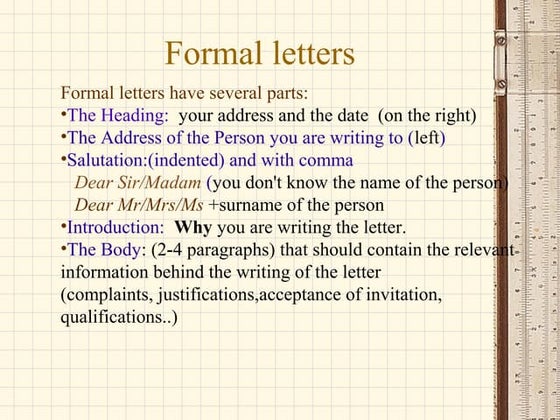 Presentation on formal letter | PPTX