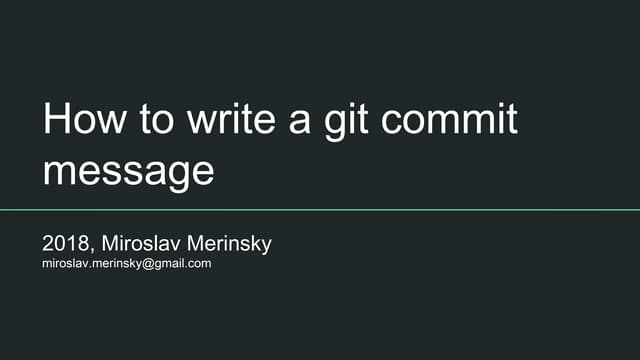 How To Write A Git Commit Message Ppt