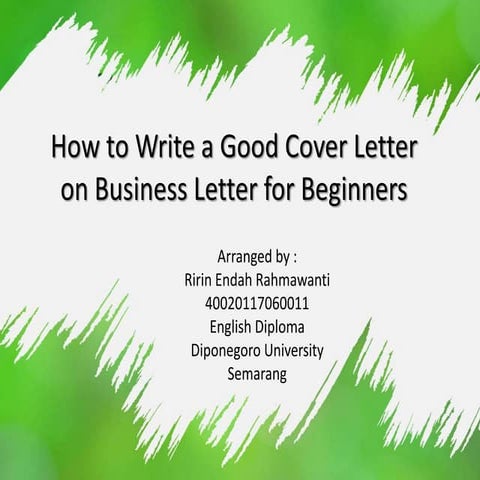 How to write a good bussiness letter for beginners | PPTX