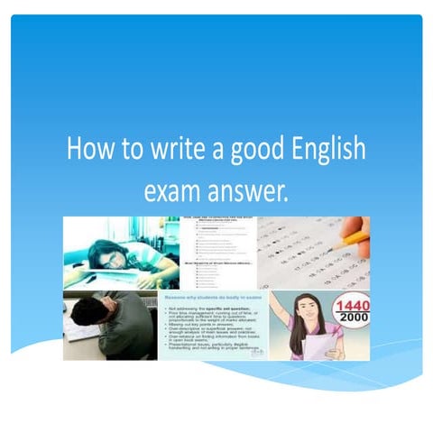 How to write a good english exam answer | PPTX