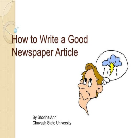 How to write a good newspaper article | PPTX | Law